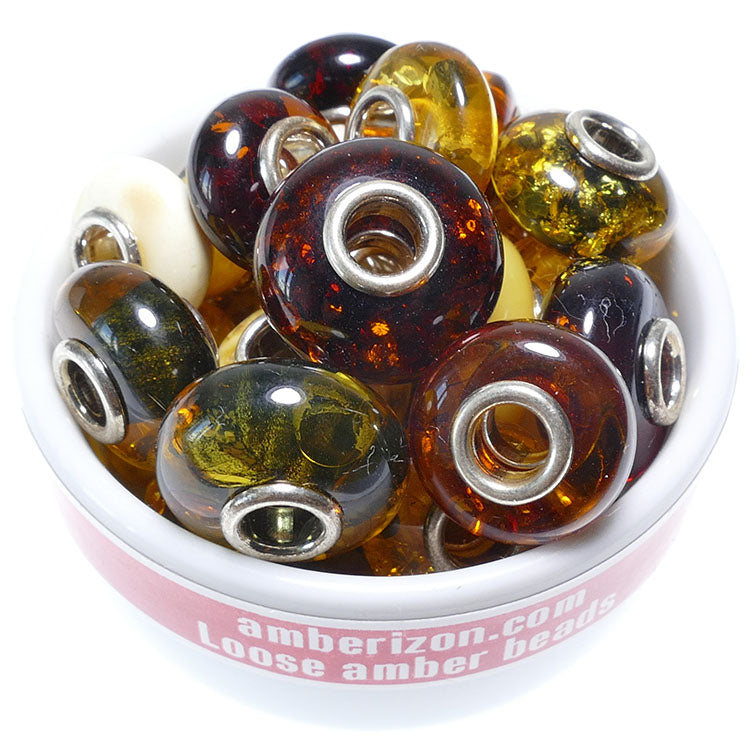 Baltic amber charm beads | Large hole European charm beads – Amberizon