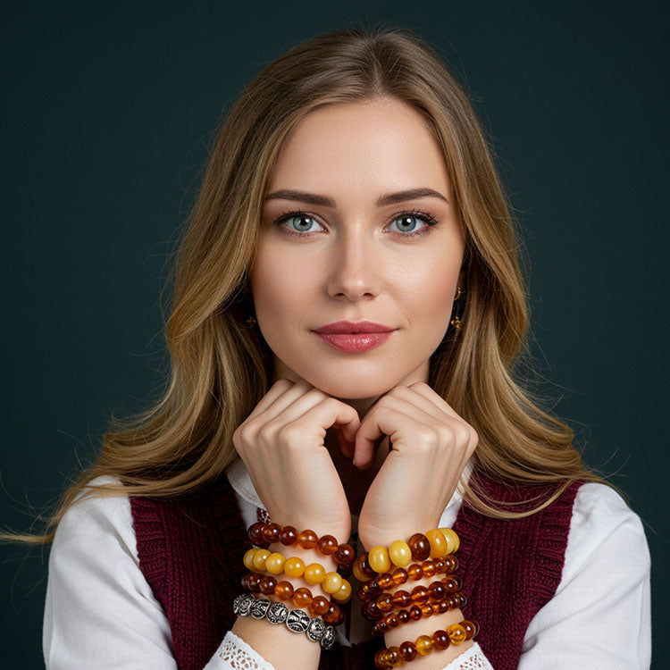 Natural Baltic amber bracelets for women | Organic gemstone bracelets ...